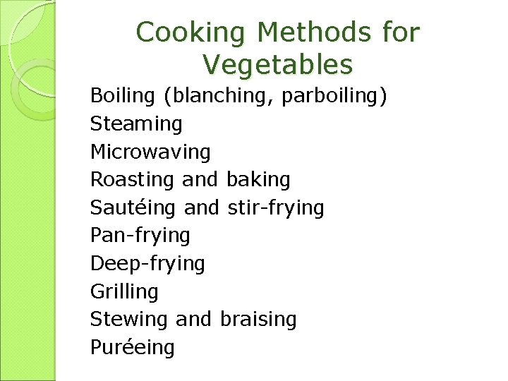 Culinary Arts Vegetables curiousphotos blogspot com 1 Objectives