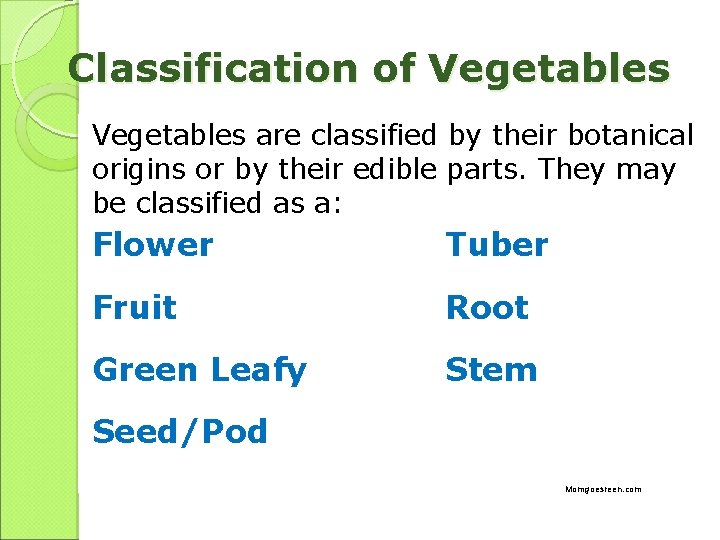 Culinary Arts Vegetables curiousphotos blogspot com 1 Objectives
