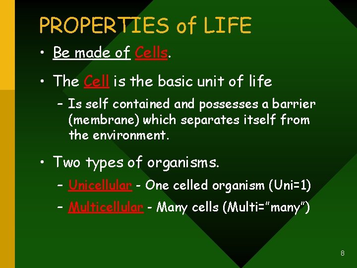 Properties of Living things 1 Early Views of