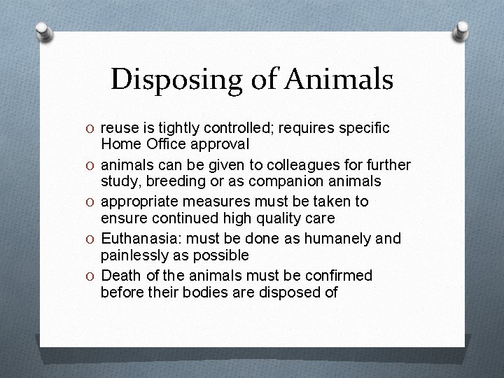 The use of nonhuman animals in psychological experiments