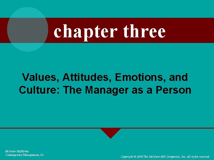 chapter three Values Attitudes Emotions and Culture The