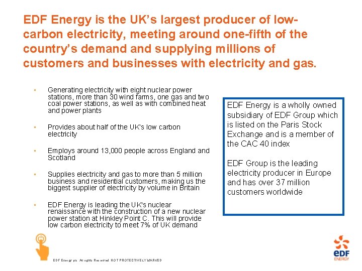 1 EDF Energy plc All rights Reserved NOT