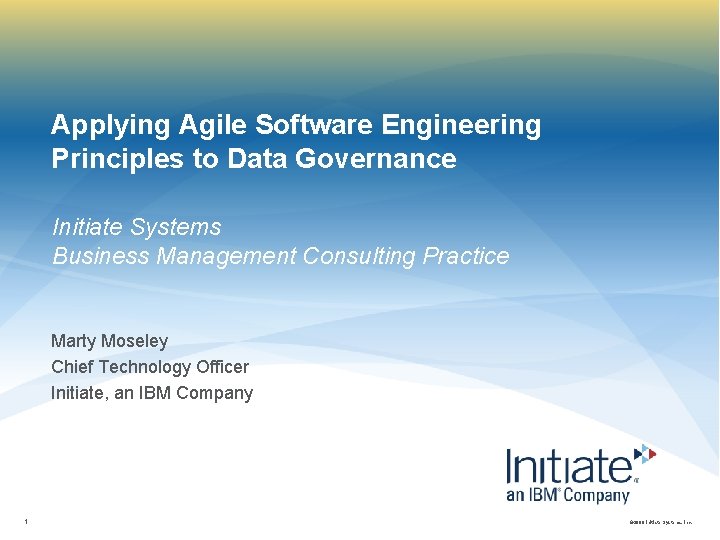 Applying Agile Software Engineering Principles to Data Governance