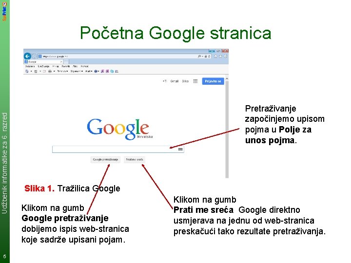 Udbenik informatike za 6 razred Internet Trailica Google