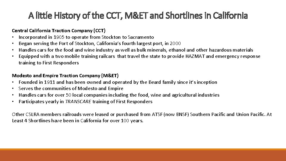 California Shortlines and Regional Railroads Kennan H Beard