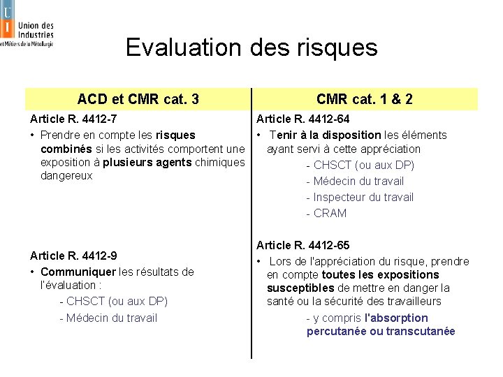 La prvention du risque chimique Gesim Notions de