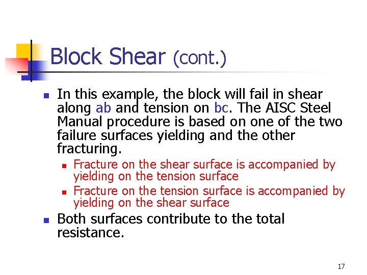 ENCE 455 Design of Steel Structures II Tension