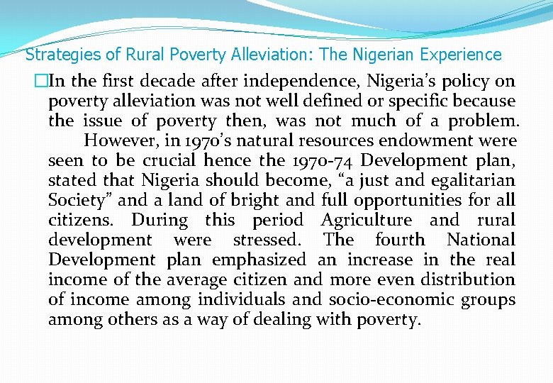 RURAL POVERTY ALLEVIATION IN NIGERIA WITHAL THE NATION