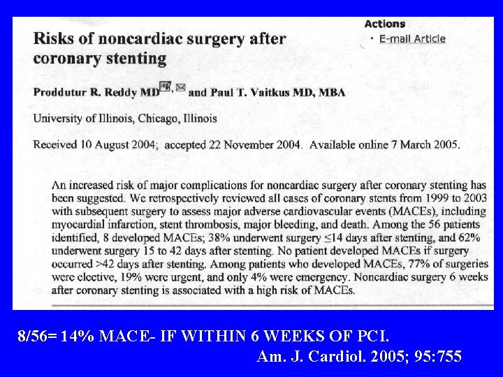 Clearance of the Cardiac Patient for Noncardiac Surgery