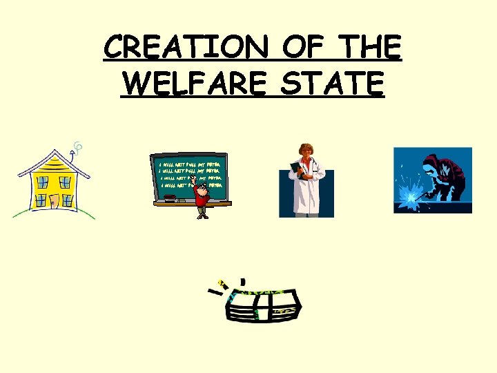 CREATION OF THE WELFARE STATE What will I