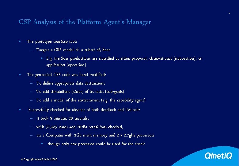 1 CSP Analysis of the Platform Agents Manager