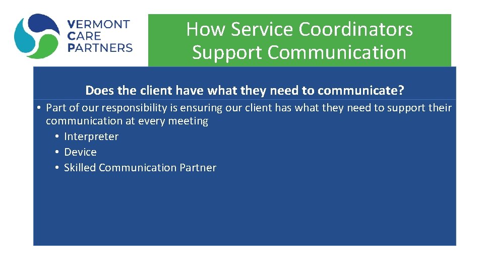 Communication for All Building a Community of Support