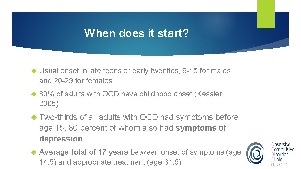 Obsessive Compulsive Disorder OCD DR EMILY OLEARY CLINICAL