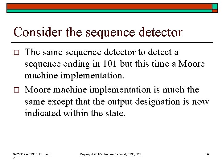 L 7 Derivation of State Graphs and Tables