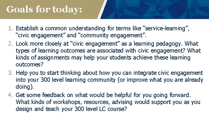 Designing and Assessing Civic Engagement Activities for 300