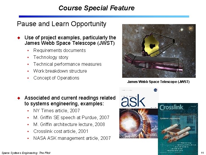 Space Systems Engineering Course the Pilot Lisa Guerra