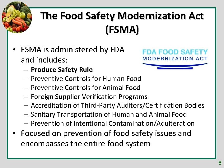 Information to Share with Laboratories FSMA Produce Safety