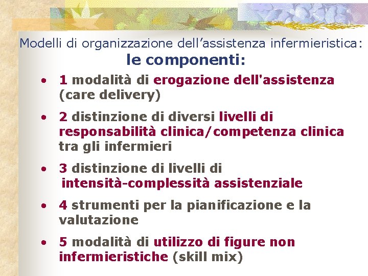 Modelli di organizzazione dellassistenza infermieristica Modelli di ...