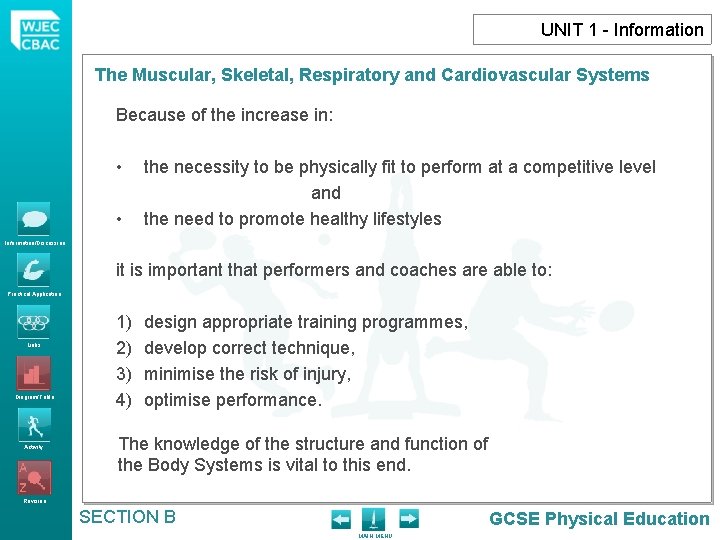 UNIT 1 Information The Muscular Skeletal Respiratory and