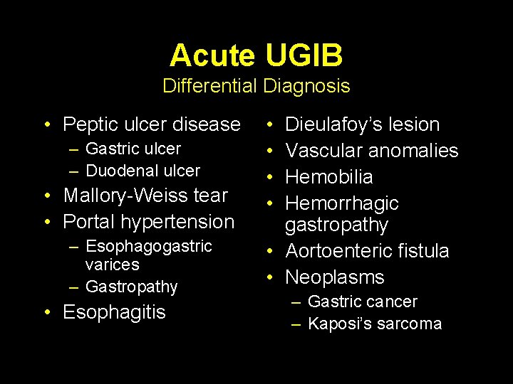 Acute Gastrointestinal Bleeding Rajeev Jain M D GI