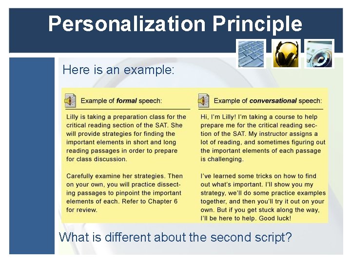 Personalization Voice and Image Principles Chapin Brinegar MIT