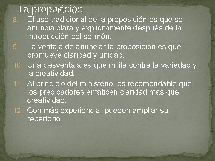 La proposicin y el bosquejo homiltico La proposicin
