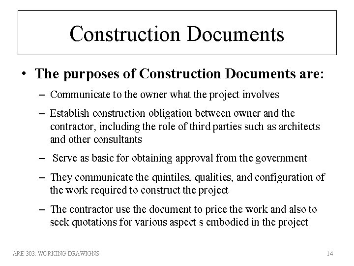 College of Environmental Design Architectural Engineering Department ARE