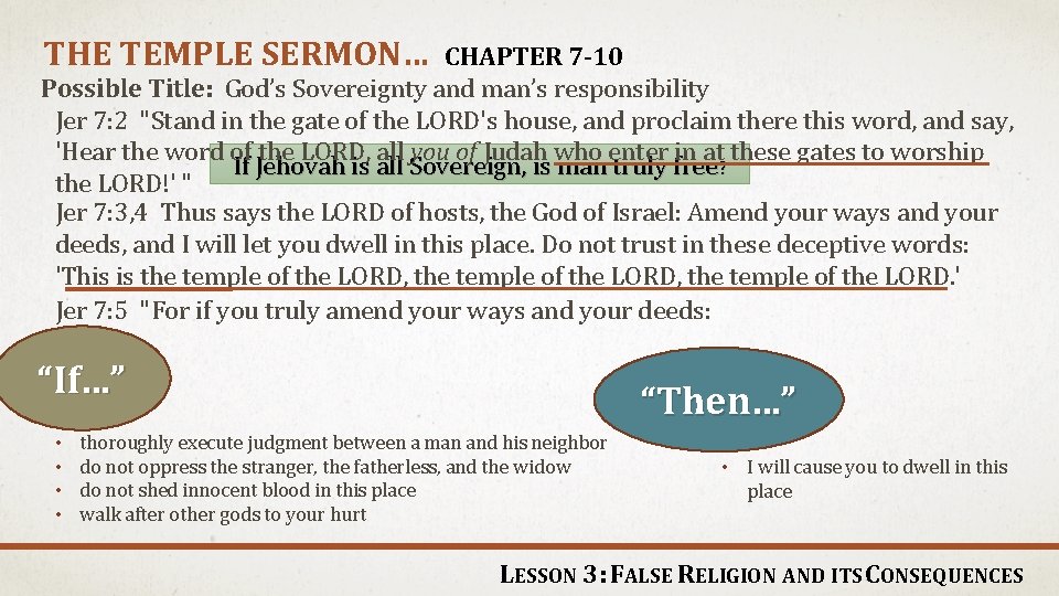 JEREMIAH 40 YEARS OF PROPHECY LESSON 3 FALSE