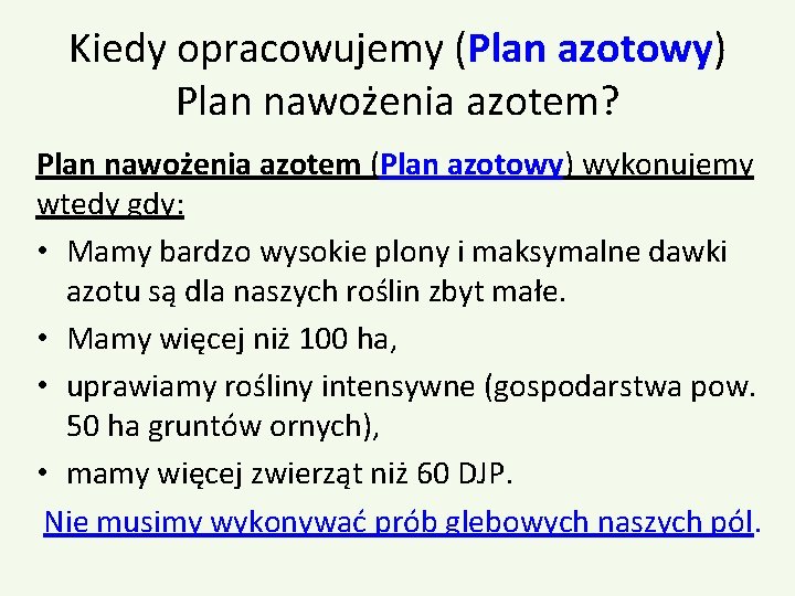 Plan nawozowy i Rejestr nawoenia azotem Marzec 2019