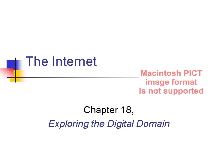 The Internet Chapter 18 Exploring the Digital Domain