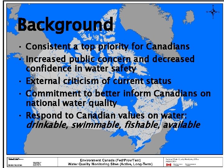 National Water Quality Indicator for Canada Rob Kent