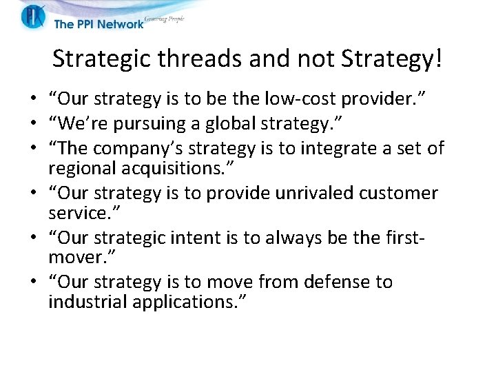 Are you sure you have a strategy Donald