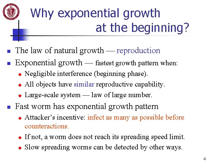 Monitoring and Early Warning for Internet Worms Cliff