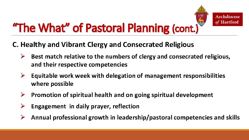 Stewards for Tomorrow Pastoral Planning Suburban Hartford Deanery