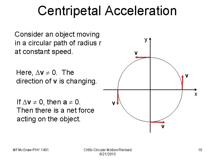 Chapter 5 Circular Motion MFMc GrawPHY 1401 Ch