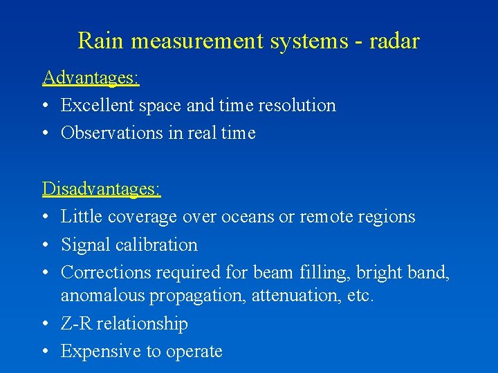 Rainfall Estimation from Satellite Data Beth Ebert BMRC