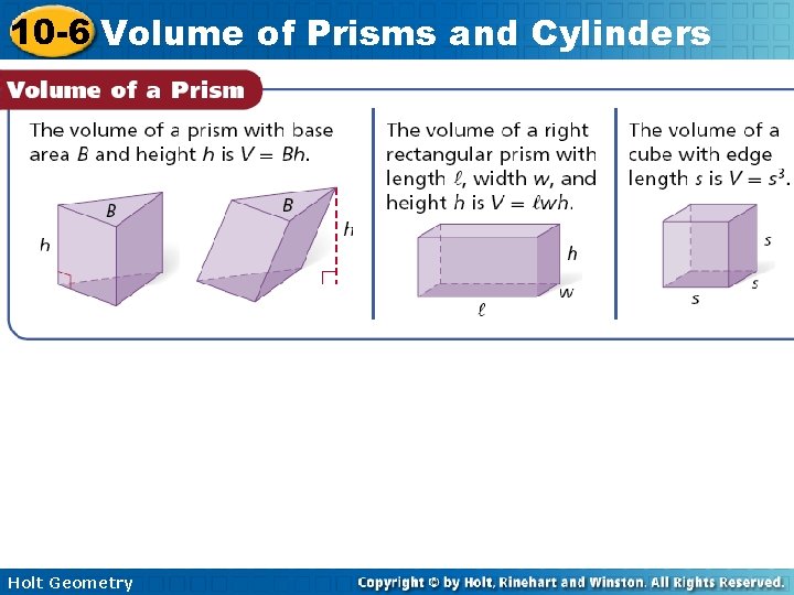 10 6 Volume of Prisms and Cylinders Warm