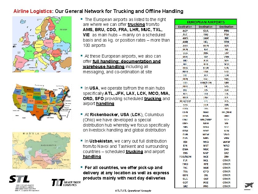 A General Presentation Airline Logistics Automotive Logistics Livestock