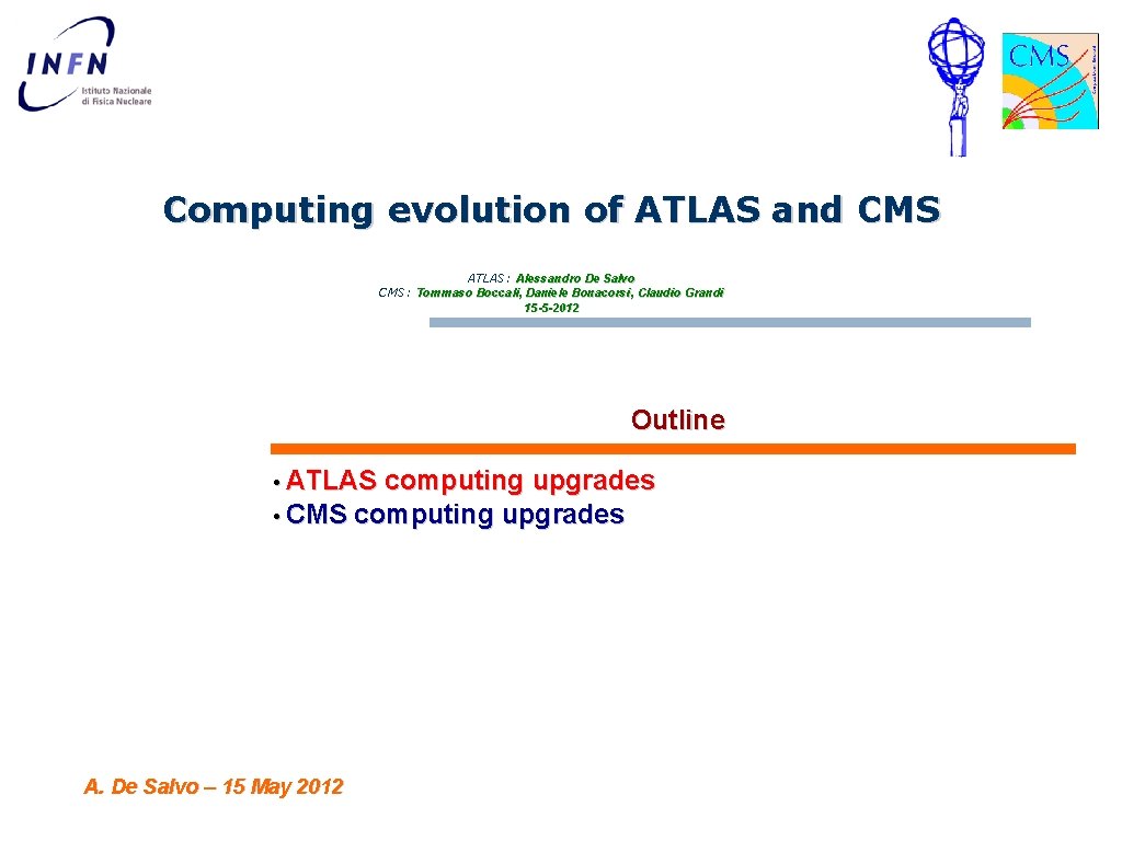Computing evolution of ATLAS and CMS ATLAS Alessandro