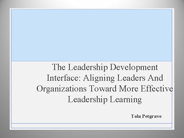 The Leadership Development Interface Aligning Leaders And Organizations