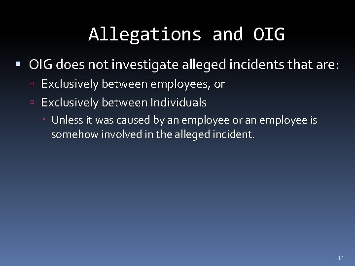 OIG Rule 50 Recognizing and Reporting Abuse and