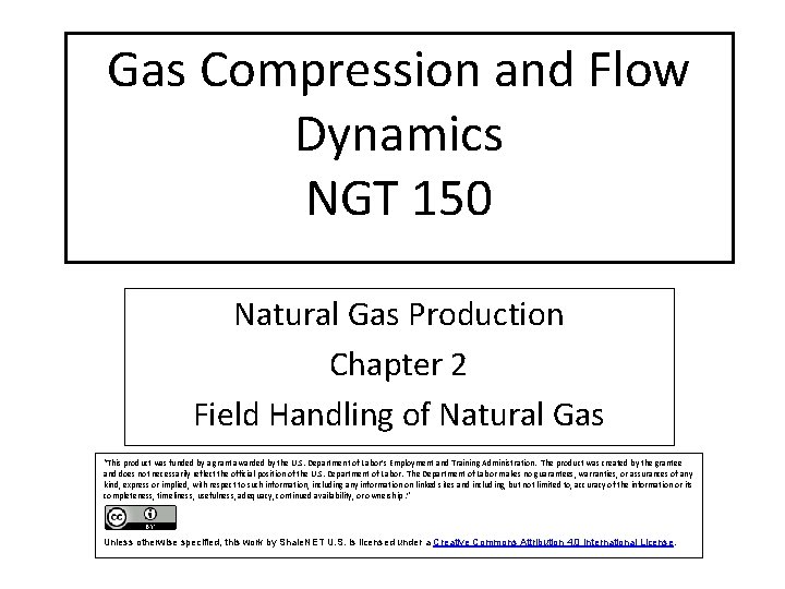 Gas Compression and Flow Dynamics NGT 150 Natural
