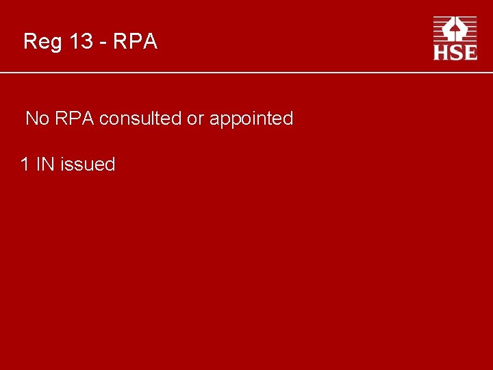 Veterinary Practices Inspection Findings David Orr HSE Radiation