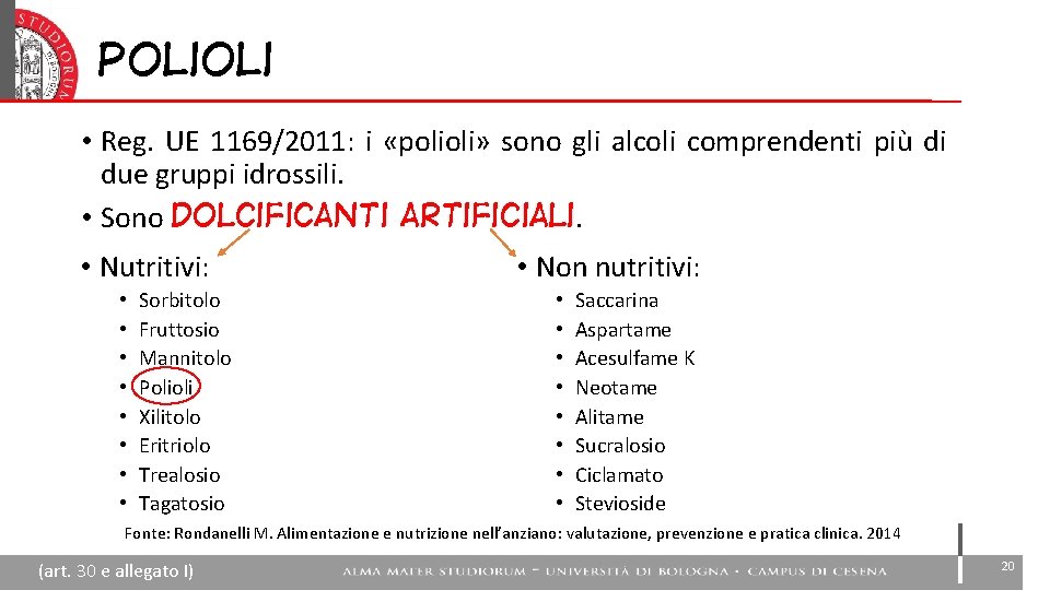 Seminario ETICHETTATURA DEI PRODOTTI ALIMENTARI AI SENSI DEL