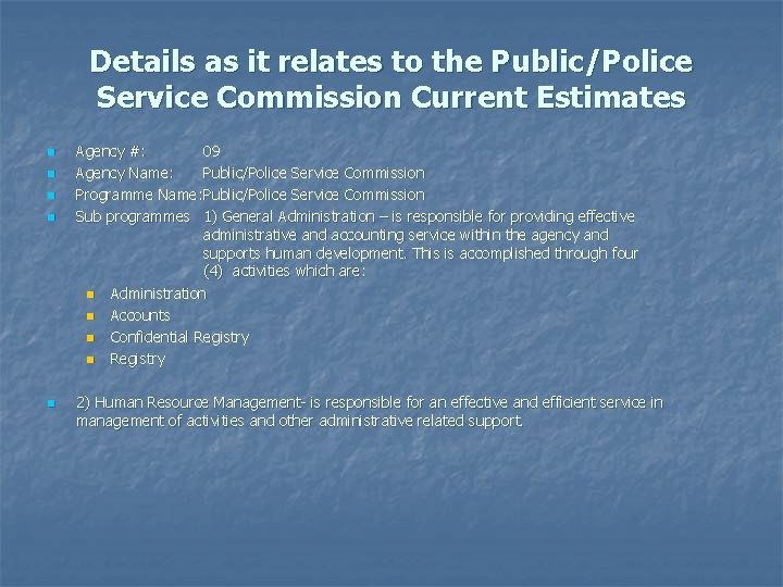 PUBLIC SERVICE COMMISSION Constitution of the Public Service