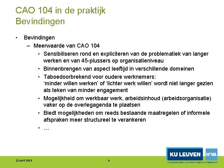 CAO 104 in de praktijk Design Charles Ray