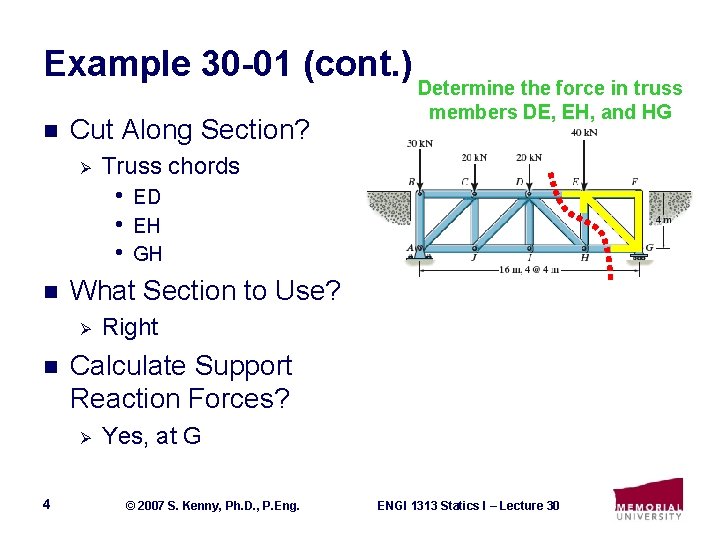 ENGI 1313 Mechanics I Lecture 30 Examples on