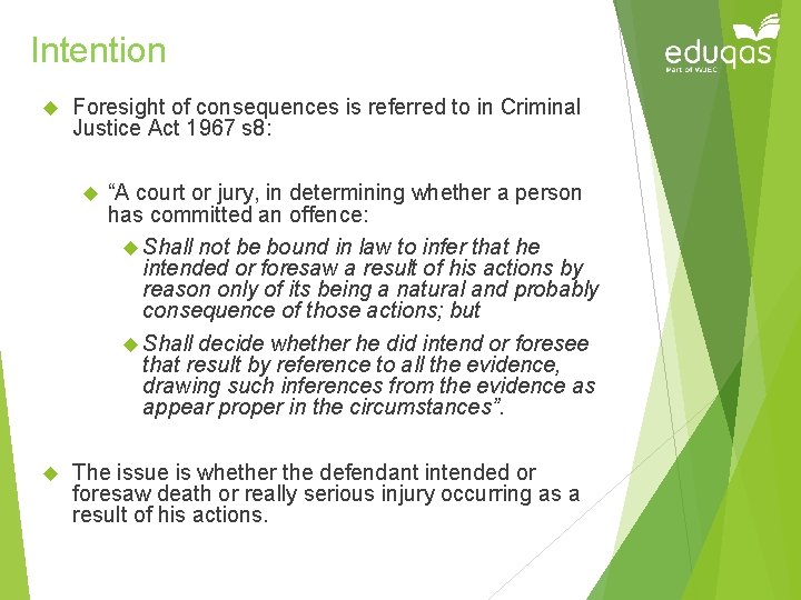 General elements of liability Elements of a Crime