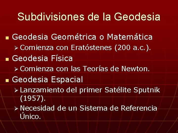 Tema 1 GEODESIA Y TOPOGRAFA Historia I Historia