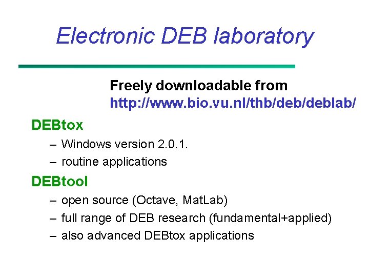 Processbased toxicity analysis in risk assessment Tjalling Jager
